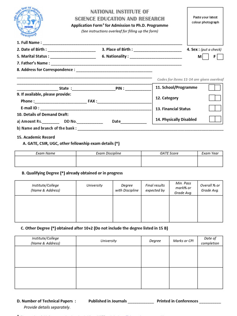 PHD Form | PDF