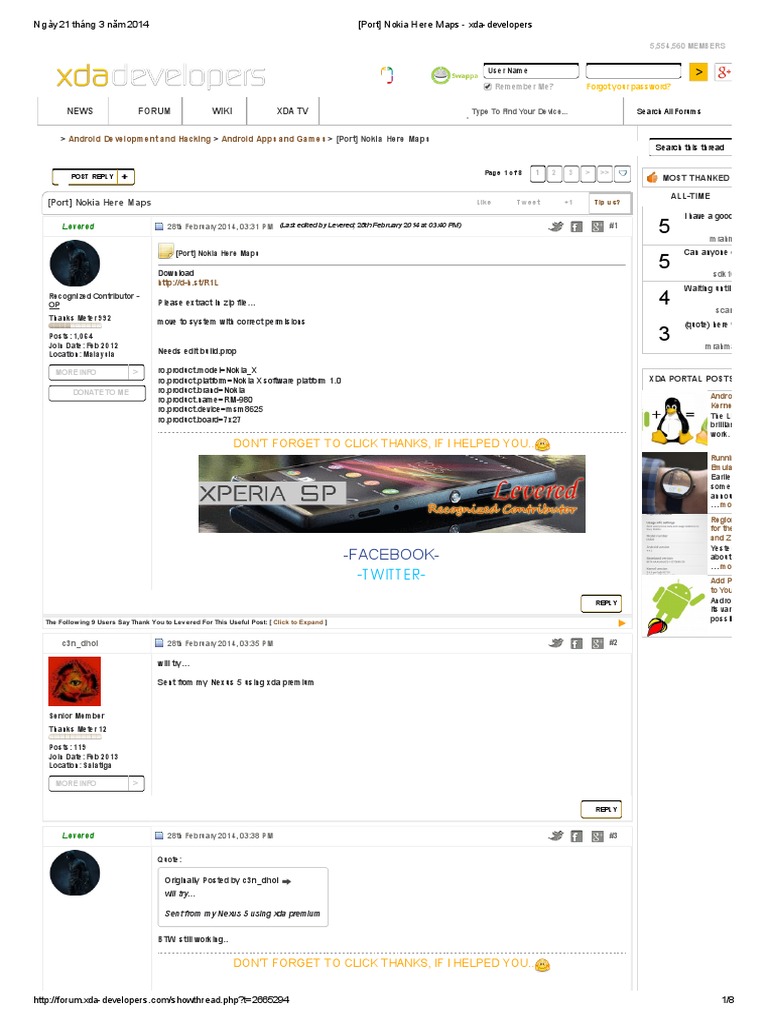 (Port) Nokia Here Maps - Xda-Developers | PDF | Android (Operating System) | Internet Forum