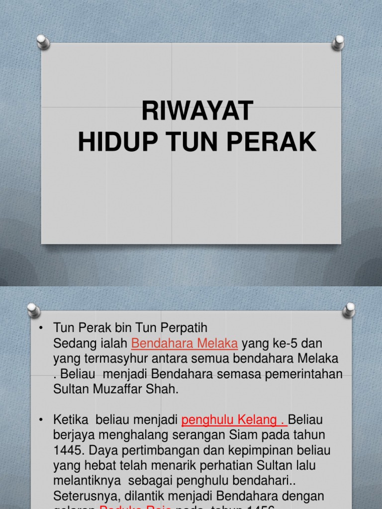 Biodata Tun Perak | PDF