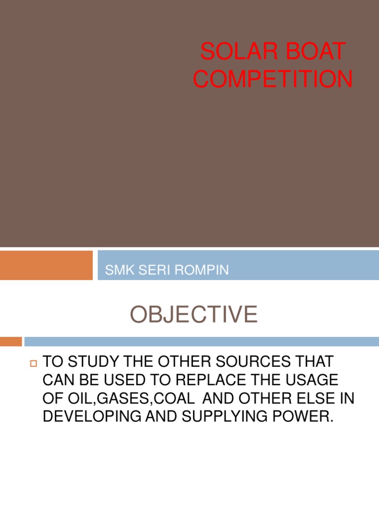 Solar Boat Competition | PDF