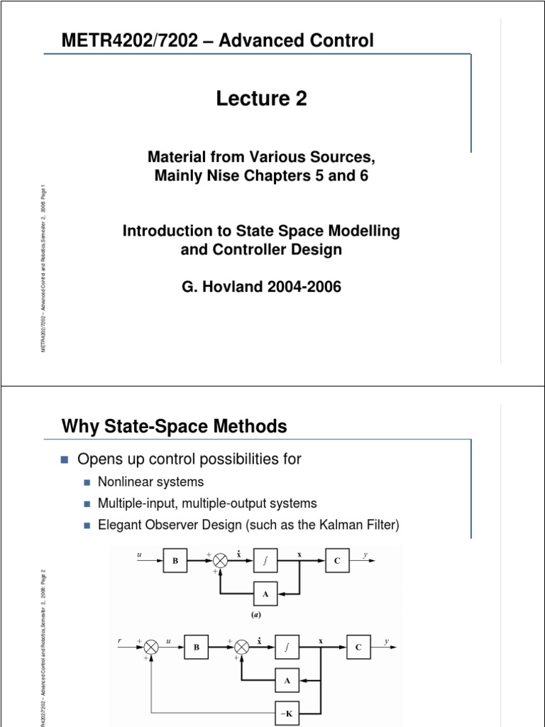 Adv Control & Robotic Lec 2 | PDF | Control Theory | Cybernetics
