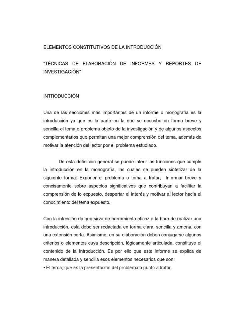 Elementos Clave de una Introducción | PDF | Conocimiento | Cognición