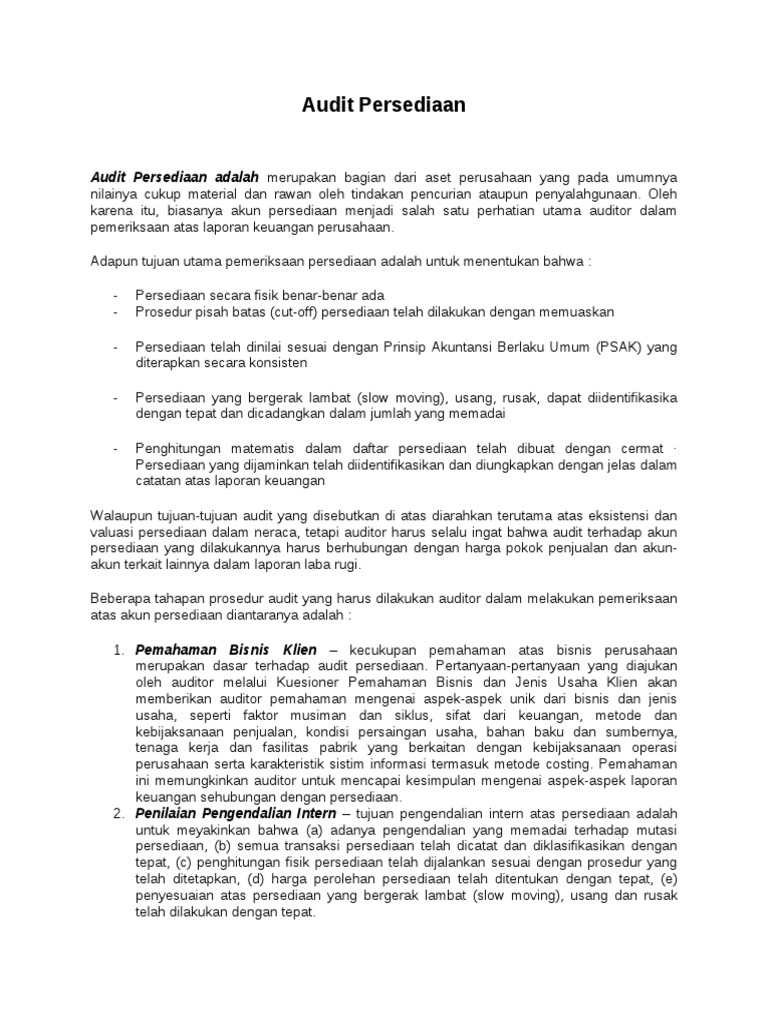 Audit Persediaan | PDF