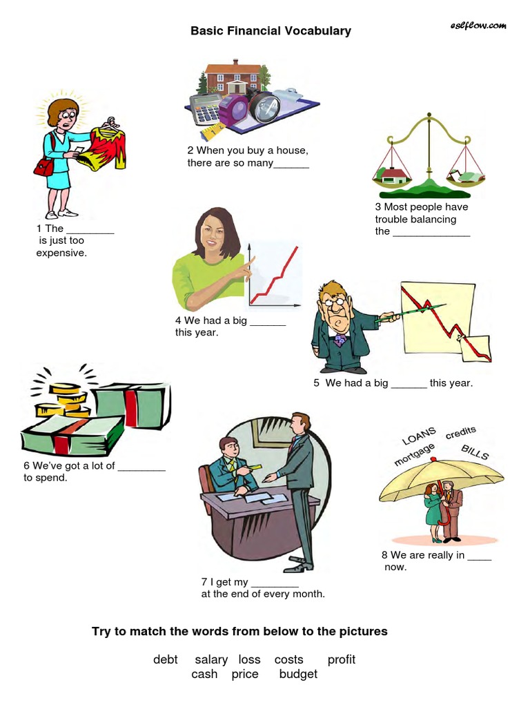 Basic Financial Vocabulary Worksheet | PDF | Law