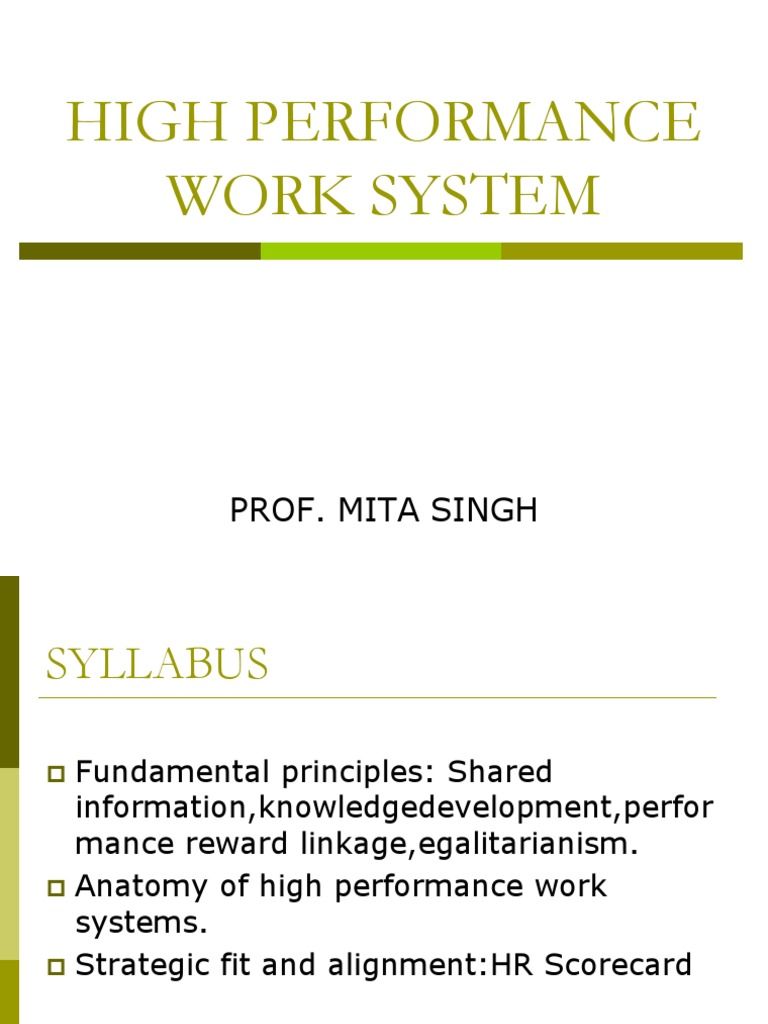 High Performance Work System | PDF
