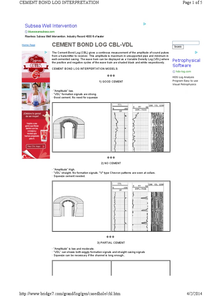 CBL VDL Interpretation | Download Free PDF | Amplitude | Cement