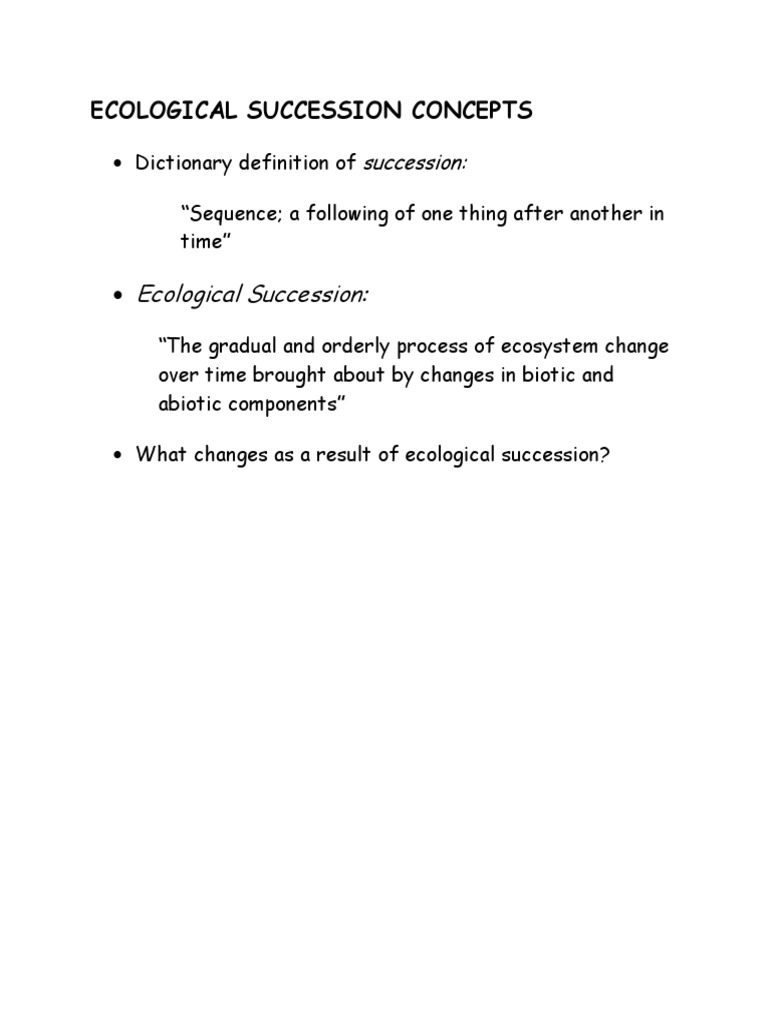 Succession Lecture | PDF | Ecology | Environmental Social Science