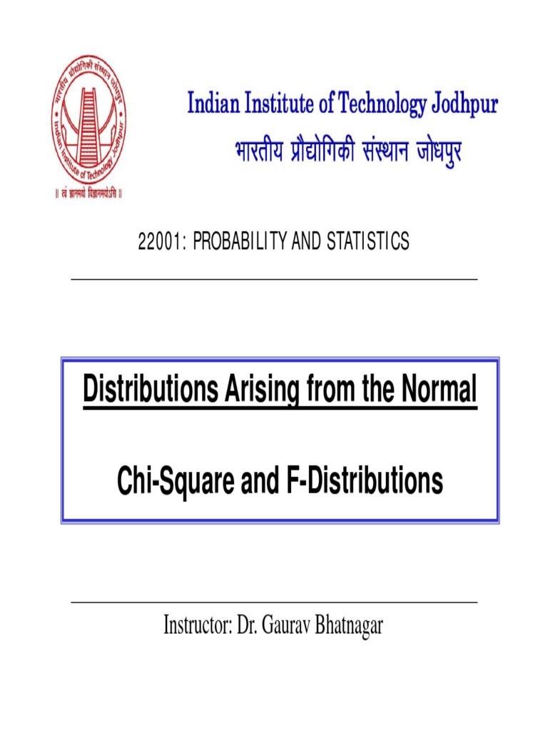 Chi-Square and F Distributions Explained | PDF
