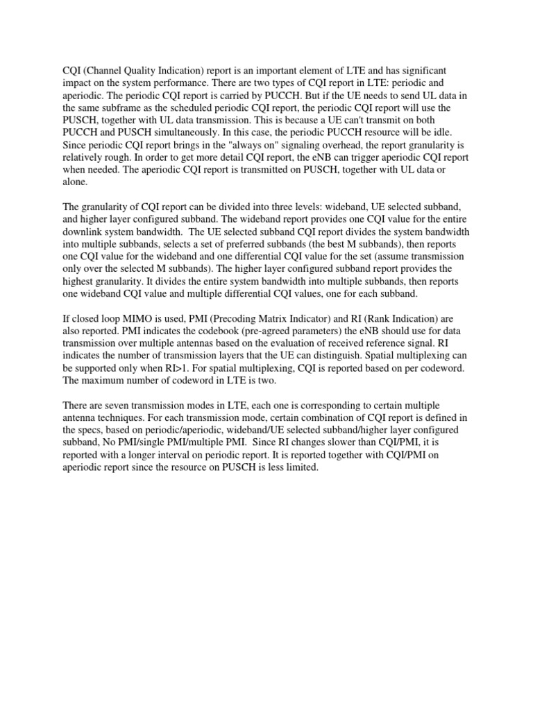 Cqi Lte | PDF