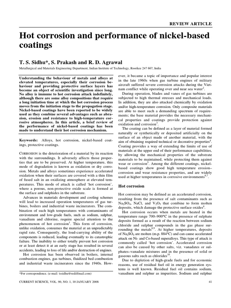 Hot Corrosion | PDF