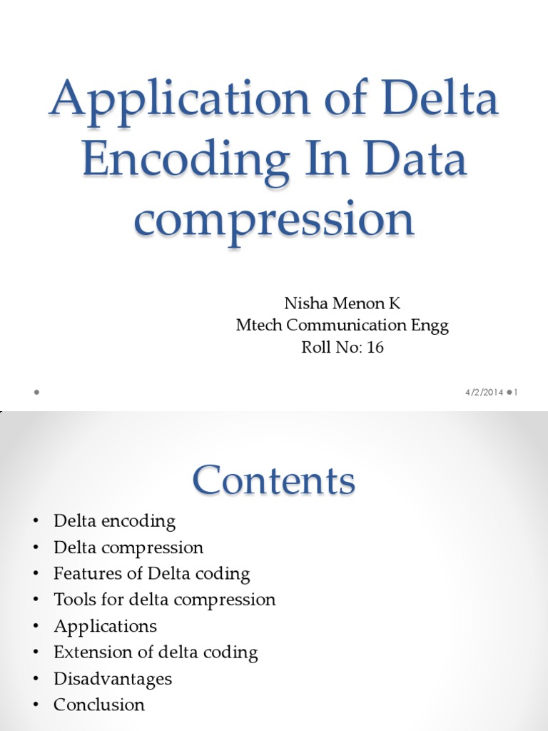 Delta Encoding in Data Compression | PDF | Data Compression | Code