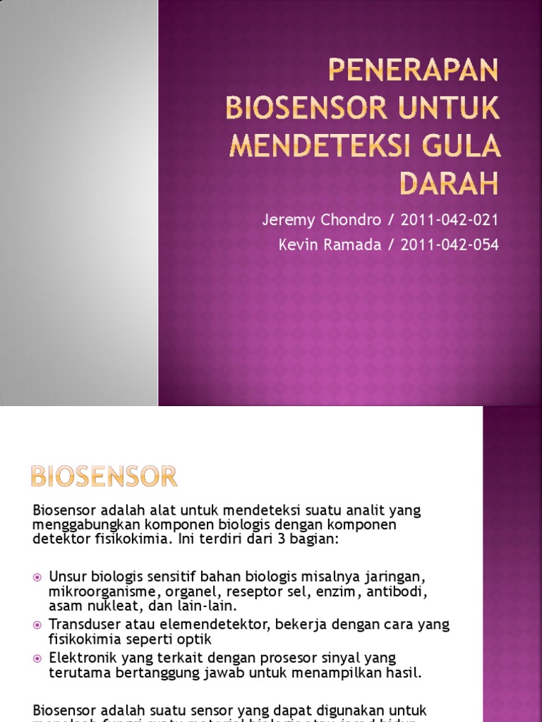 Biosensor: Deteksi Glukosa dan Prinsip Kerja | PDF