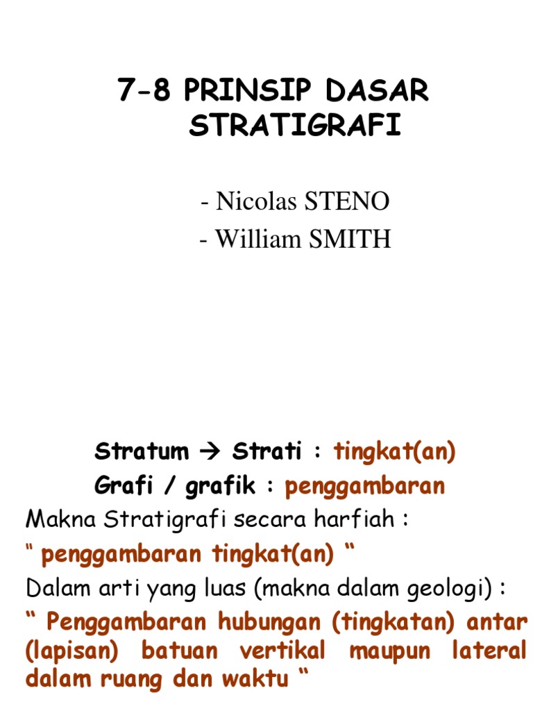 7-8 Konsep Dasar Steno - Steno's Concepts | PDF | Stratigraphy | Geology