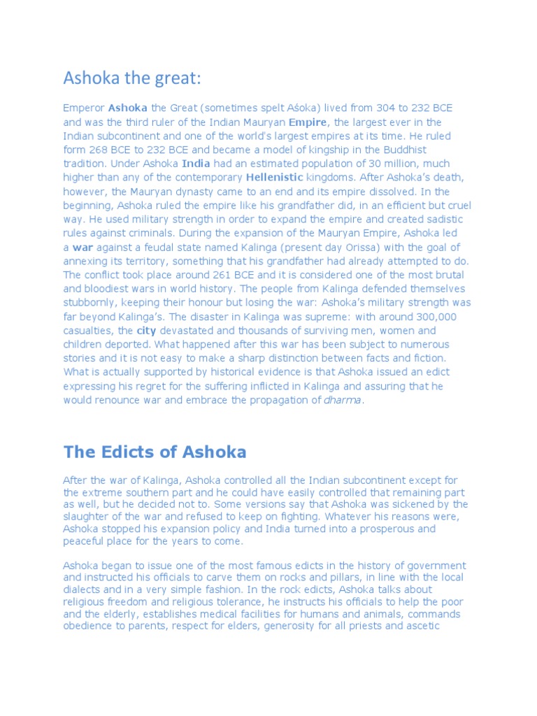 Ashoka The Great | Download Free PDF | Ashoka | Religion And Belief