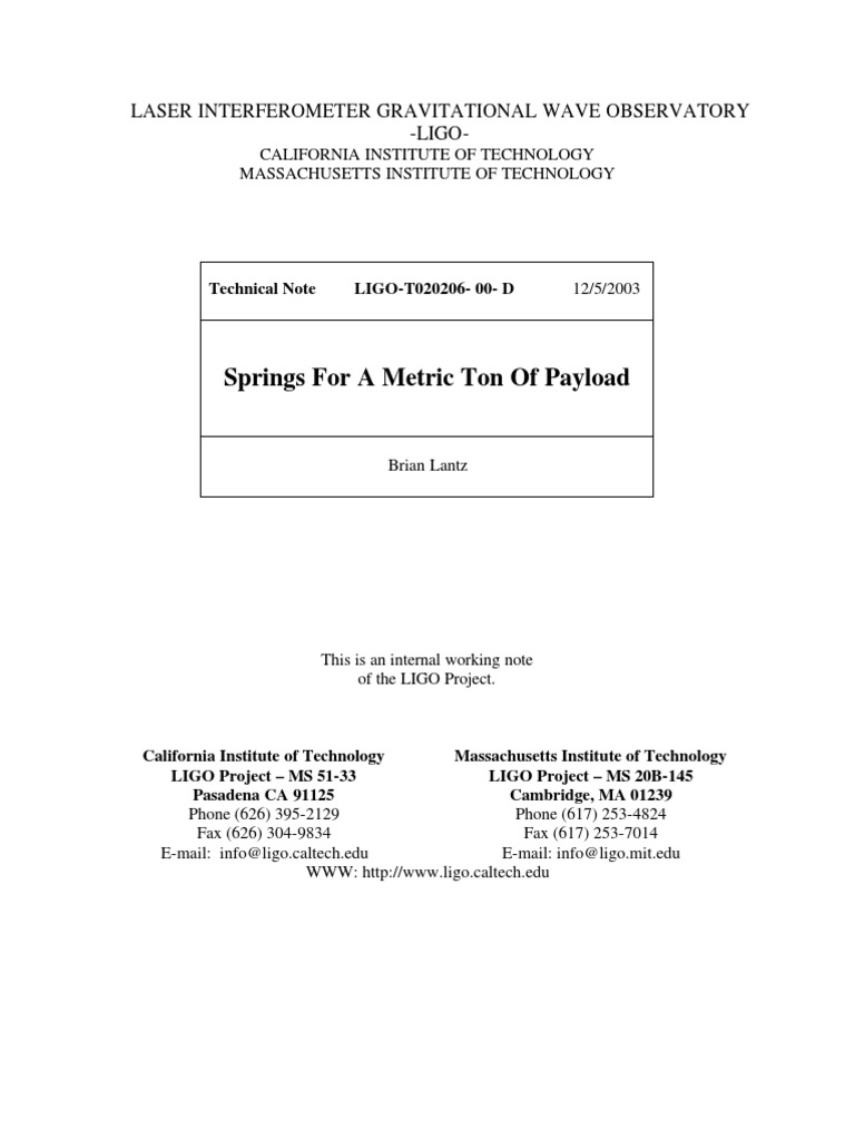 Parameters of Spring Design | PDF | Ligo | Stiffness