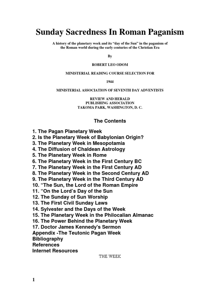 Sunday Sacredness in Roman Paganism | PDF | Planets In Astrology | Planets
