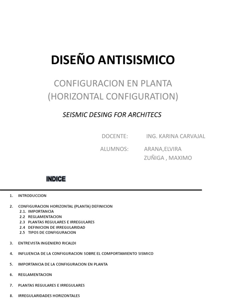 Configuracion en Planta | PDF | Temblores | Rigidez