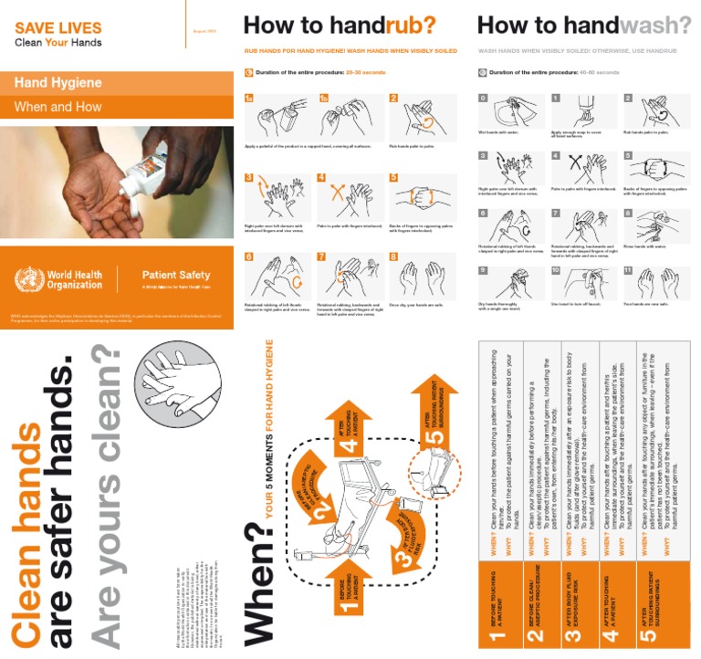 Hand Hygiene When and How Leaflet | PDF | Hand Washing | Hygiene