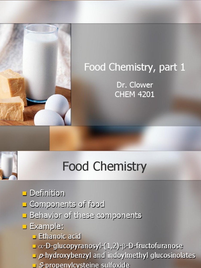 Overview of Food Chemistry Components | PDF | Vitamin | Cofactor ...
