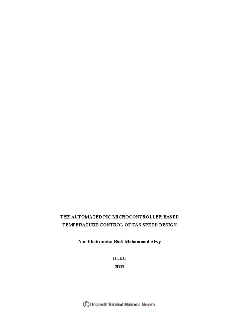 The Automated PIC Microcontroller Based Temperature Control of Fan ...