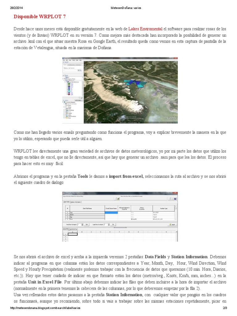 Guía para generar rosas de los vientos y lluvias con el software WRPLOT ...