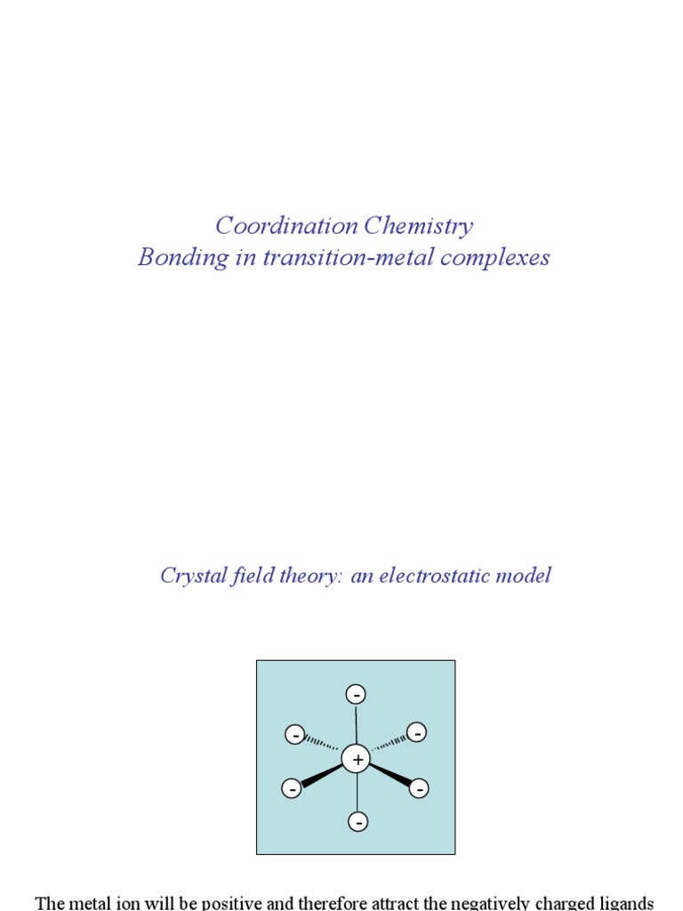 Bonding in Transition Metal Complexes | PDF | Coordination Complex | Ligand