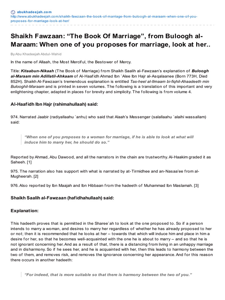 The Book of Marriage | PDF | Allah | Islamic Theology