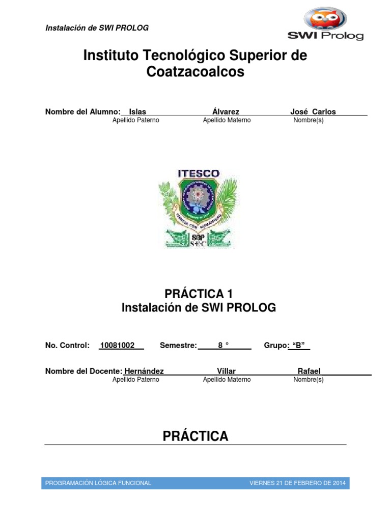 PRACTICA 1 - Instalación de SWI PROLOG | PDF | Programa de computadora | Programación