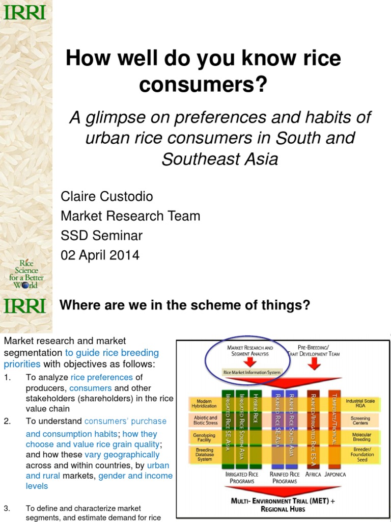 How Well Do You Know Rice Consumers? A Glimpse On Preferences and ...