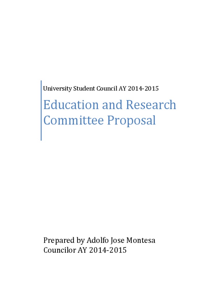Education and Research Committee Proposal C/o Councilor AJ Montesa ...
