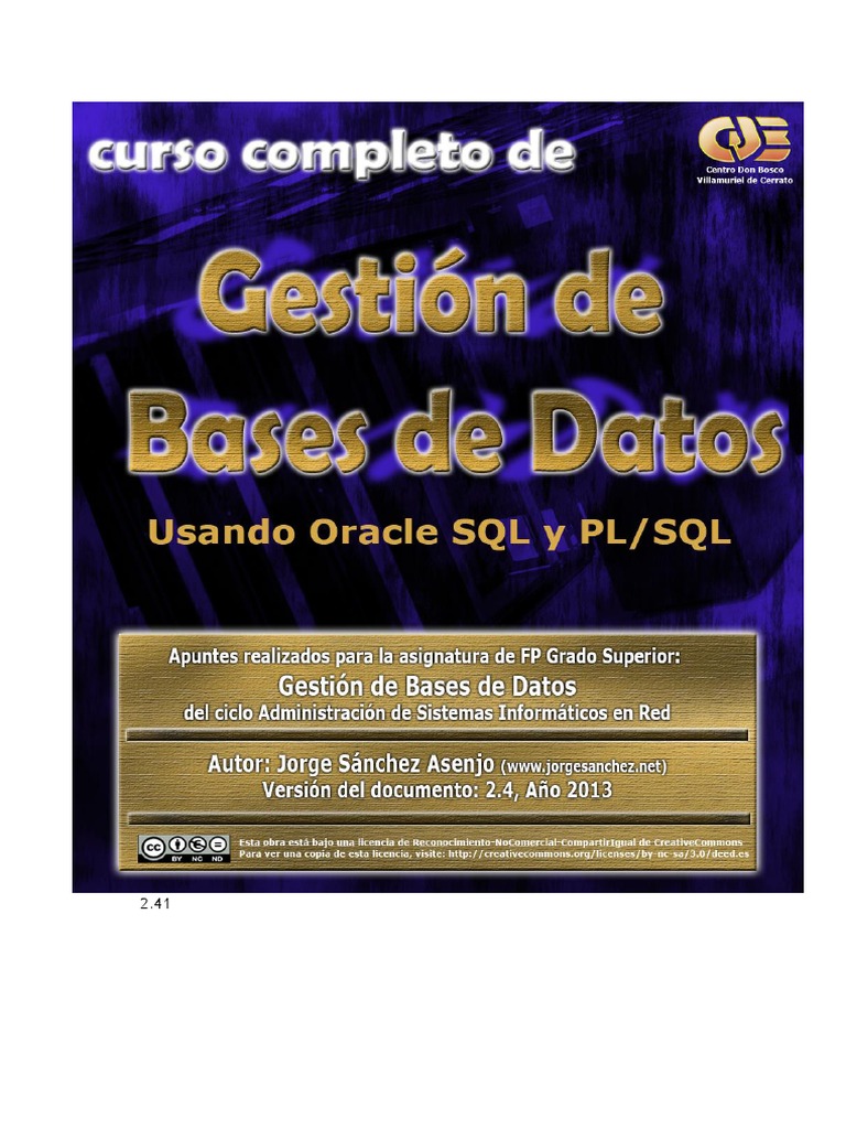 Gestión de Base de Datos (Usando Oracle SQL y PL - SQL PDF | PDF | Informática