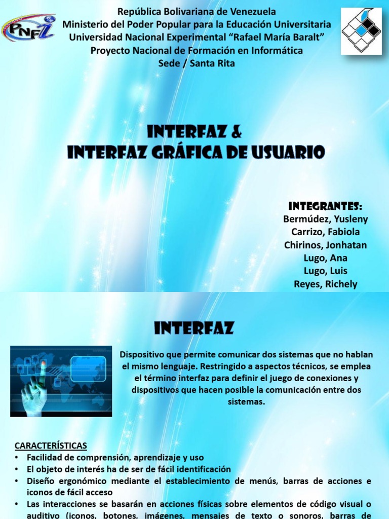 Diapositivas Interfaz | PDF | Interfaces gráficas de usuario | Programa de computadora