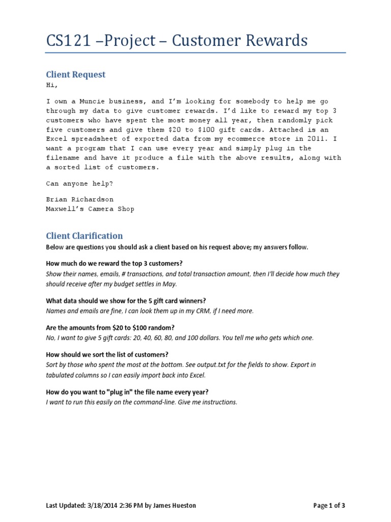 Project CustomerRewards Details | PDF | Command Line Interface | Input ...