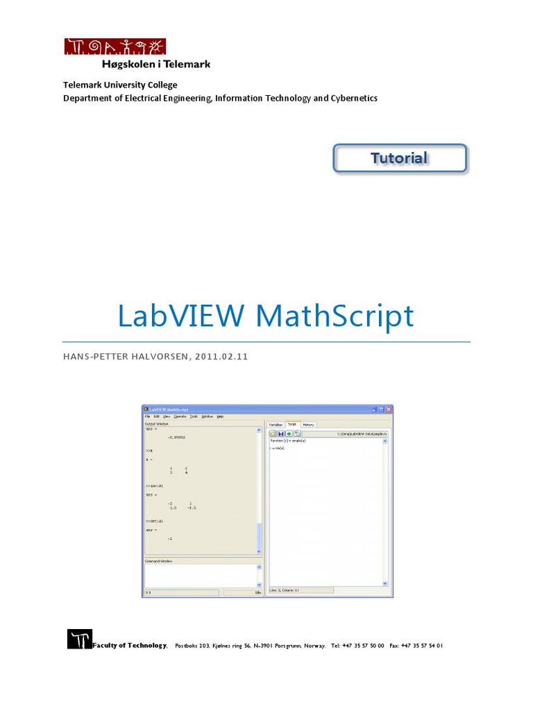 LabVIEW MathScript | PDF | Matrix (Mathematics) | Determinant