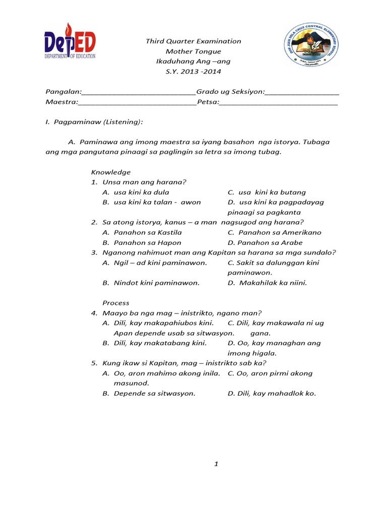 3rd Grading Final | PDF
