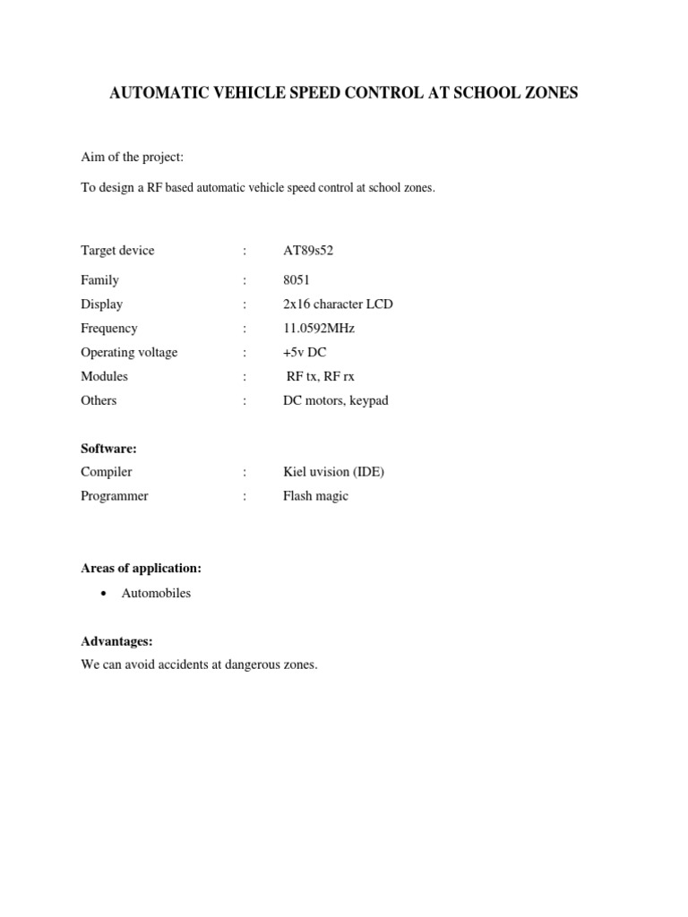 Automatic Vehicle Speed Control at School Zones | PDF | Receiver (Radio) | Radio