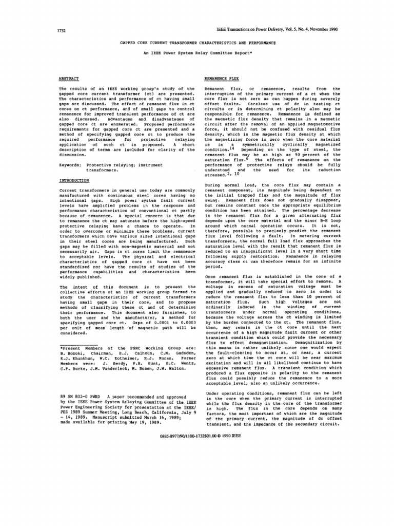 Gapped Core Current Transformer Characteristics and Performance | PDF ...