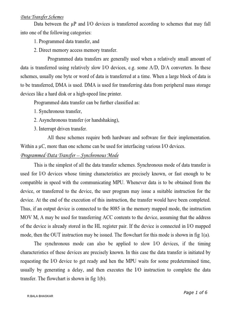 Data Transfer Schemes | PDF | Input/Output | Central Processing Unit