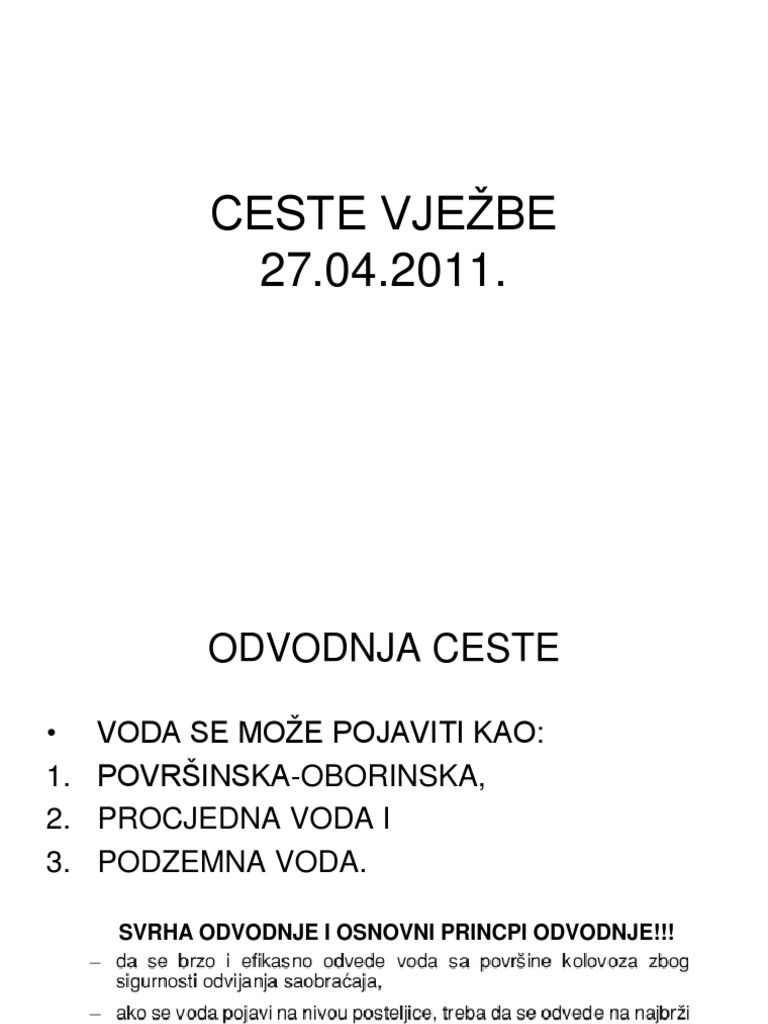 Odvodnja Cesta | PDF