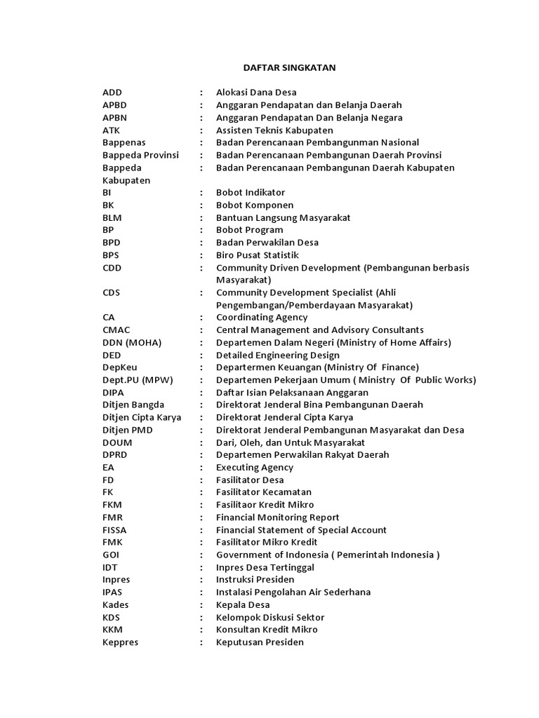 Daftar Singkatan | PDF | Bisnis | Komputer