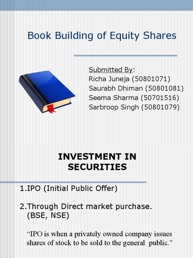 Book Building of Equity Shares | PDF | Initial Public Offering ...