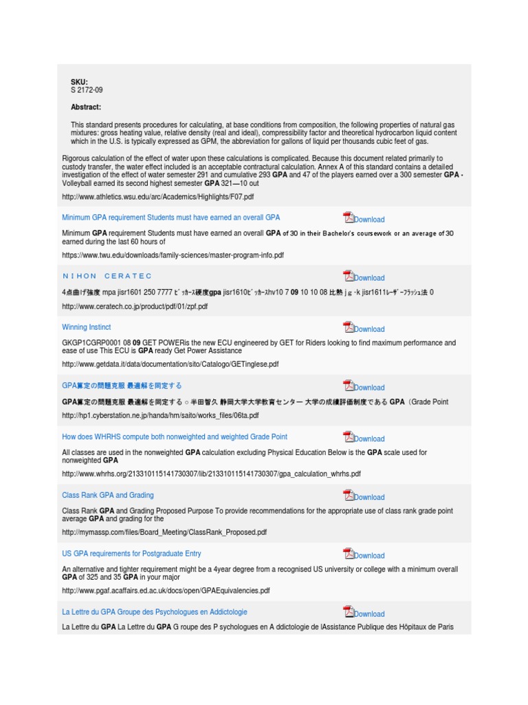 Gpa 2145-03 | PDF | Grading (Education) | Gases