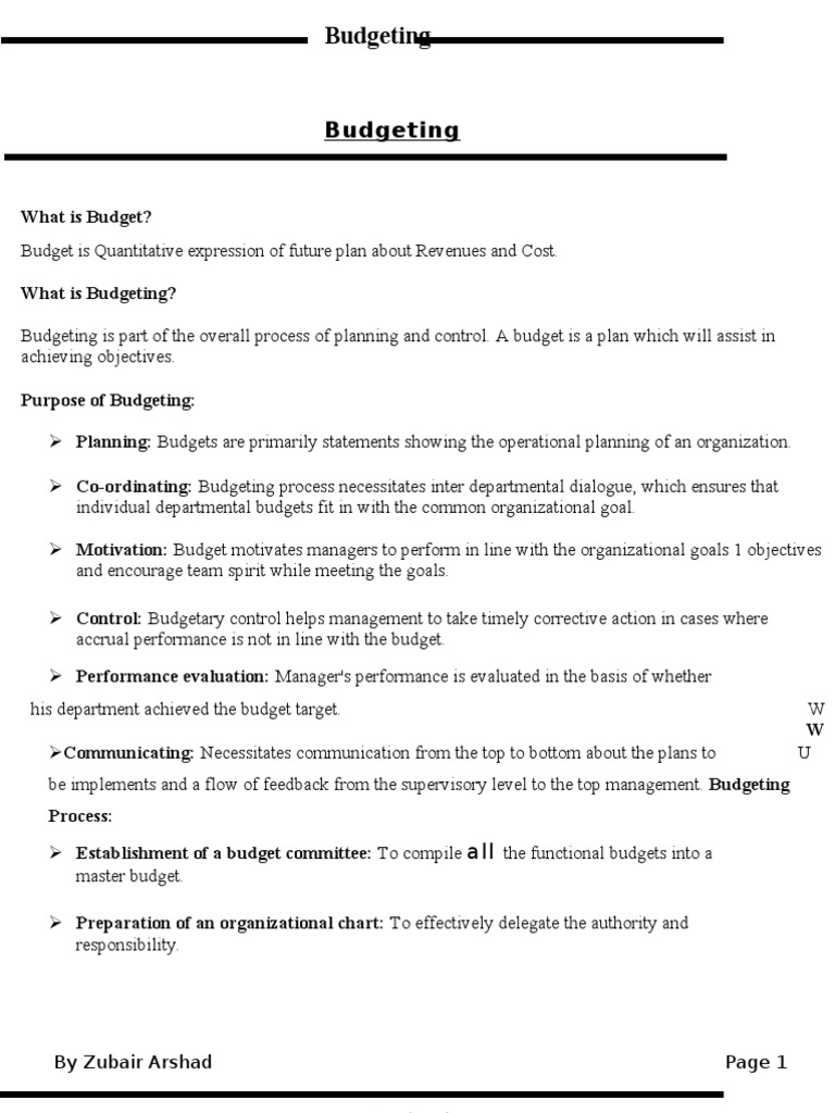 what-is-budget-budget-is-quantitative-expression-of-future-plan-pdf