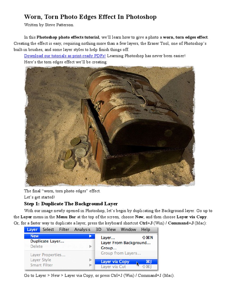 Worn, Torn Photo Edges Effect in Photoshop | PDF | Adobe Photoshop ...