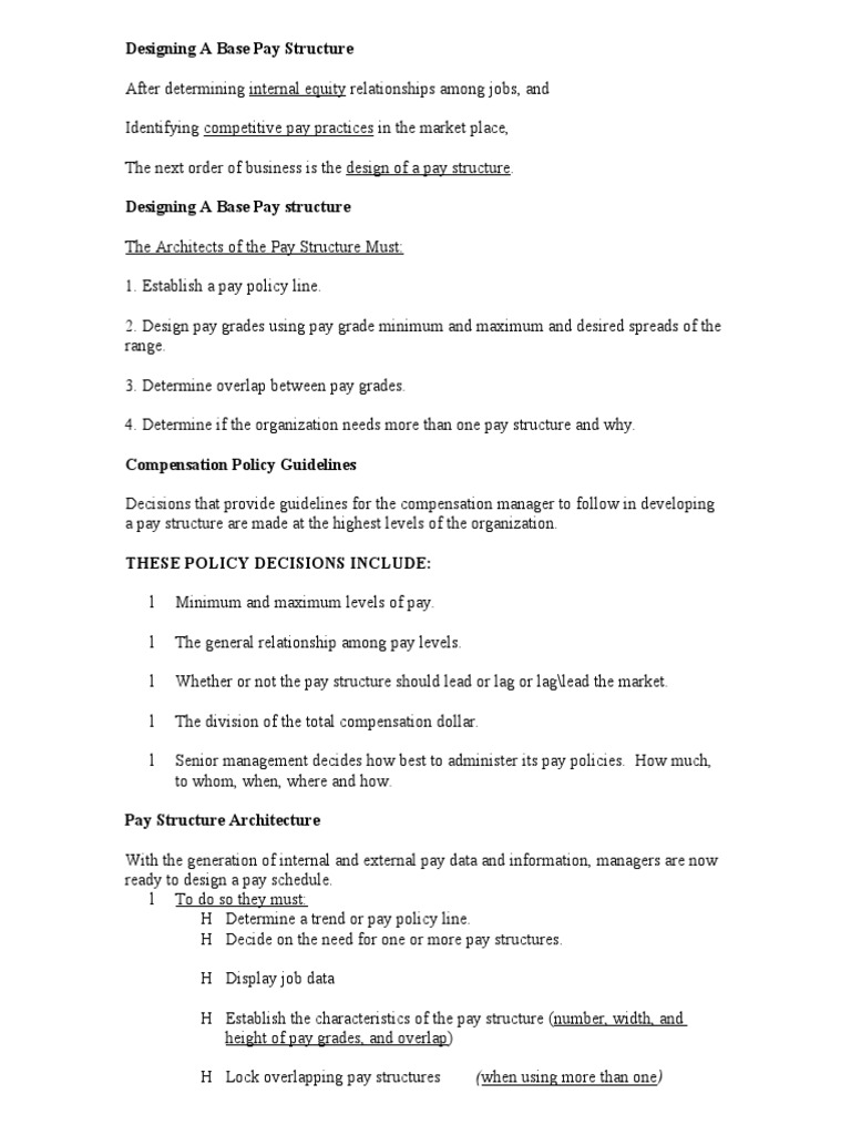 Designing a Base Pay Structure Guide | PDF | Percentage | Employment
