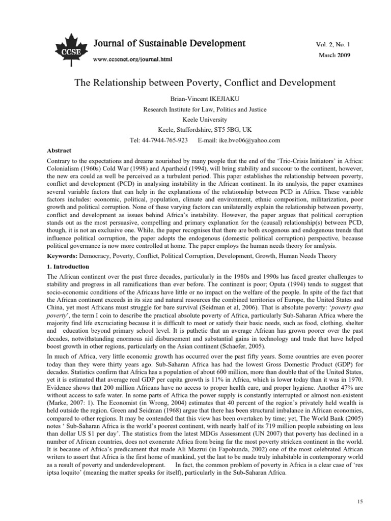 The Relationship Between Poverty, Conflict and Development | PDF ...