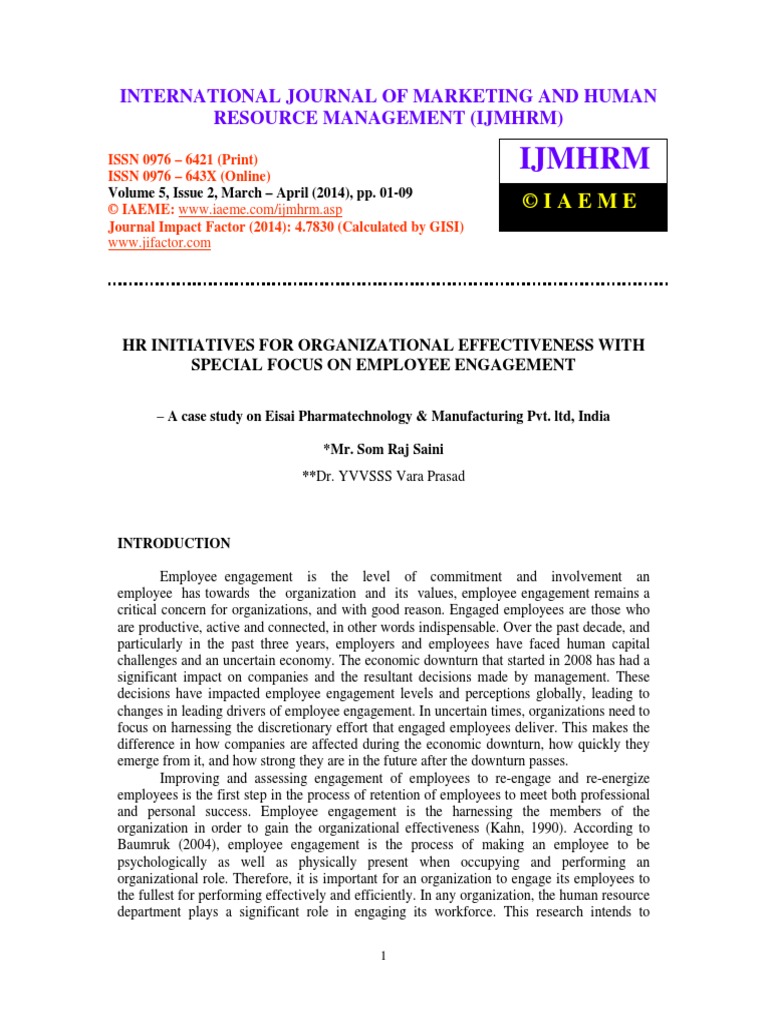 Ijmhrm: International Journal of Marketing and Human Resource ...