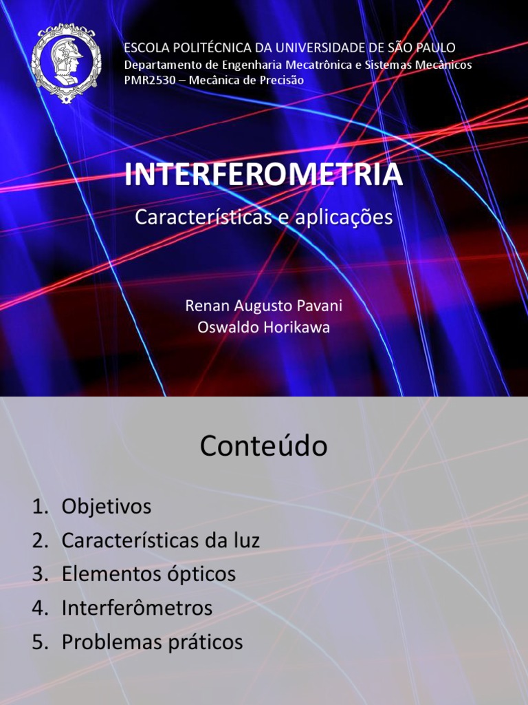 Interferometria v3 | PDF | Interferência (propagação de onda) | Luz
