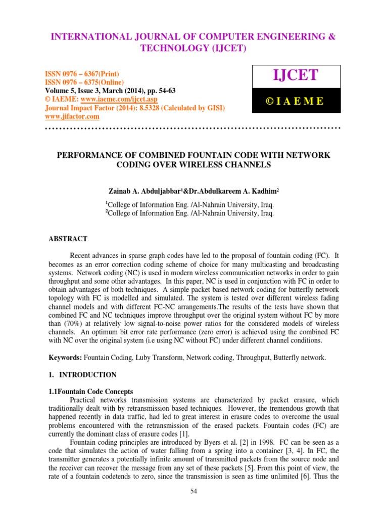 Ijcet: International Journal of Computer Engineering & Technology (Ijcet) | PDF | Forward Error ...