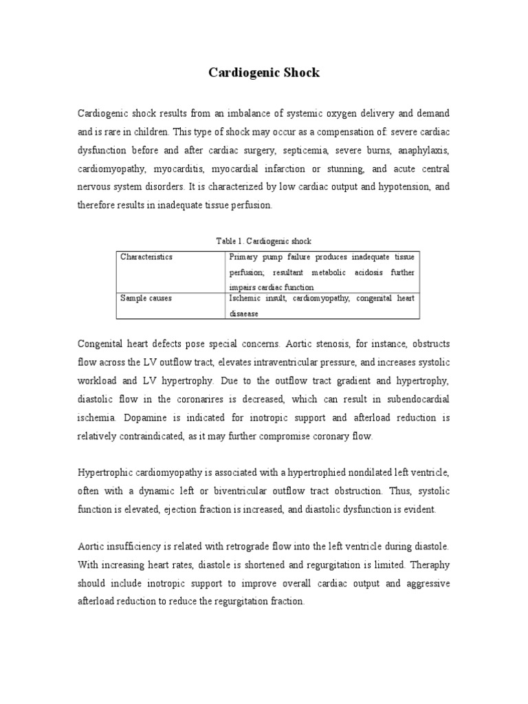 Cardiogenic Shock | PDF | Shock (Circulatory) | Heart